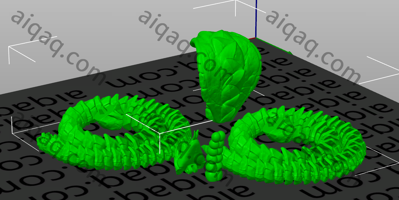 眼镜蛇 响尾蛇 一体成型可活动-STL下载网_3D打印模型网_3D打印机_3D模型库