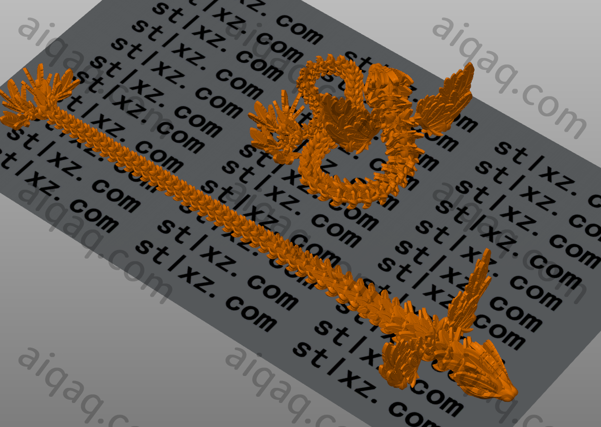 飞蛇， 羽蛇神， 翼蛇， 铰接柔性摆动宠物， 印花到位， 幻想蛇-STL下载网_3D打印模型网_3D打印机_3D模型库