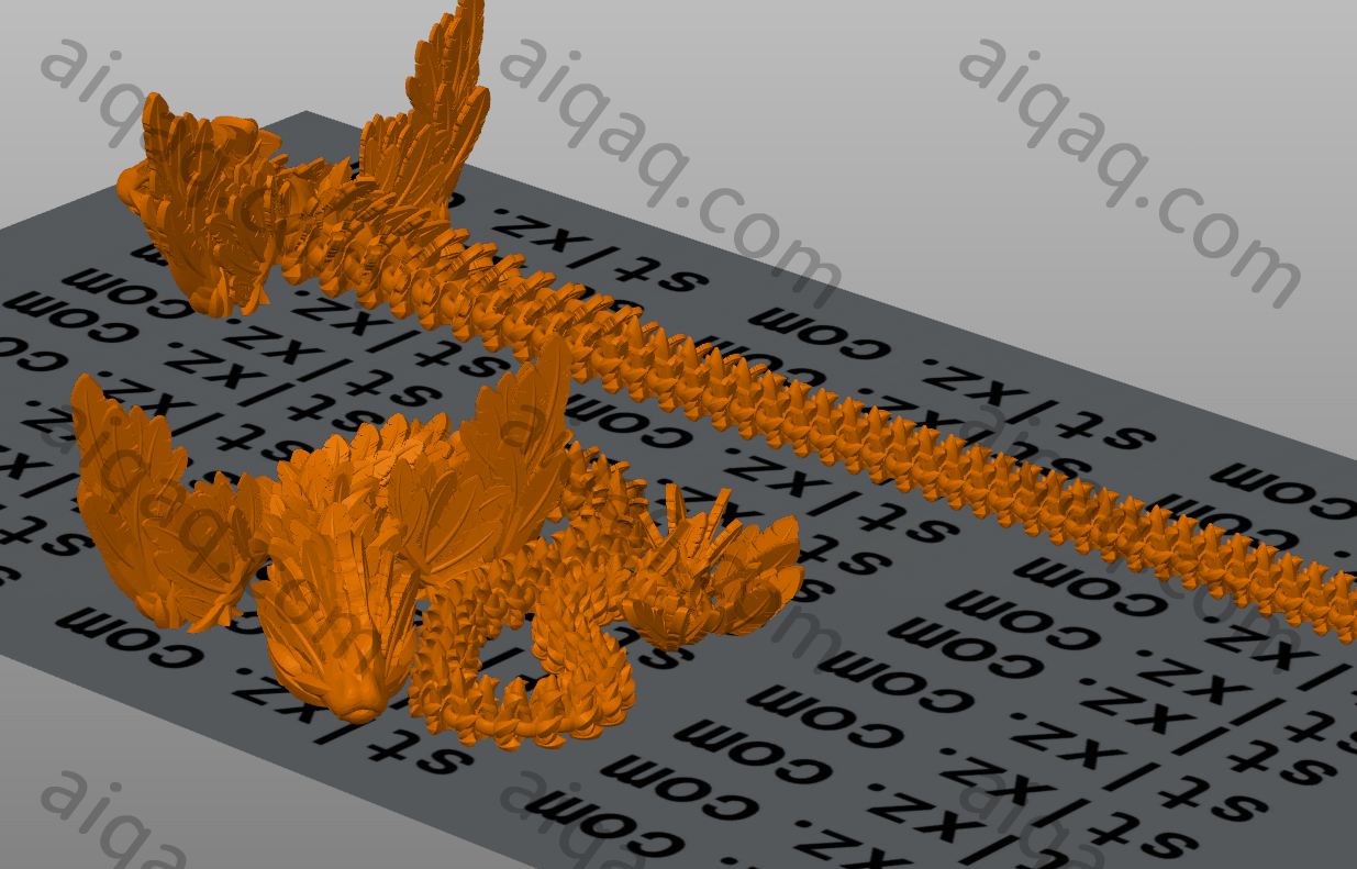 飞蛇， 羽蛇神， 翼蛇， 铰接柔性摆动宠物， 印花到位， 幻想蛇-STL下载网_3D打印模型网_3D打印机_3D模型库